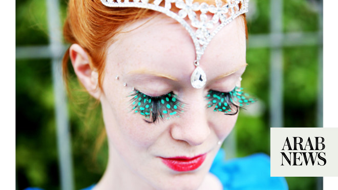 Beatrisa from Jena, a visitor to the wave-gothic event poses for a ...