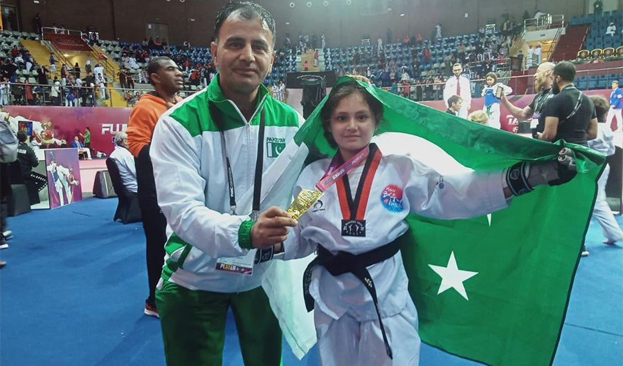 Nine-year-old Pakistani girl wins Taekwando gold in UAE | Arab News PK