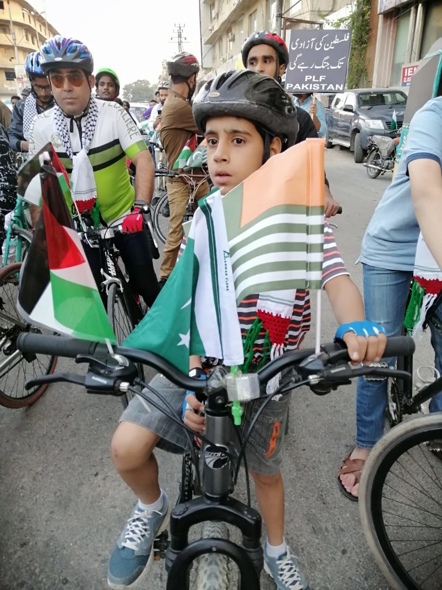 Hundreds pedal on Karachi roads to mark Palestine Solidarity Day | Arab ...